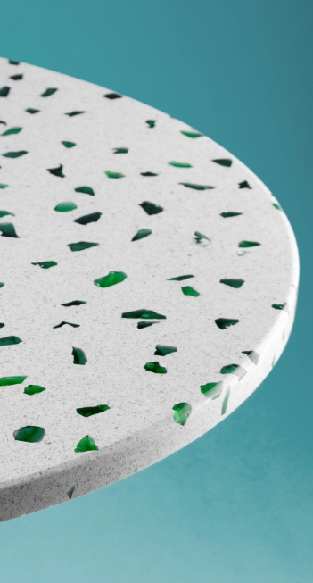 Transparent and coloured glass Terrazzo